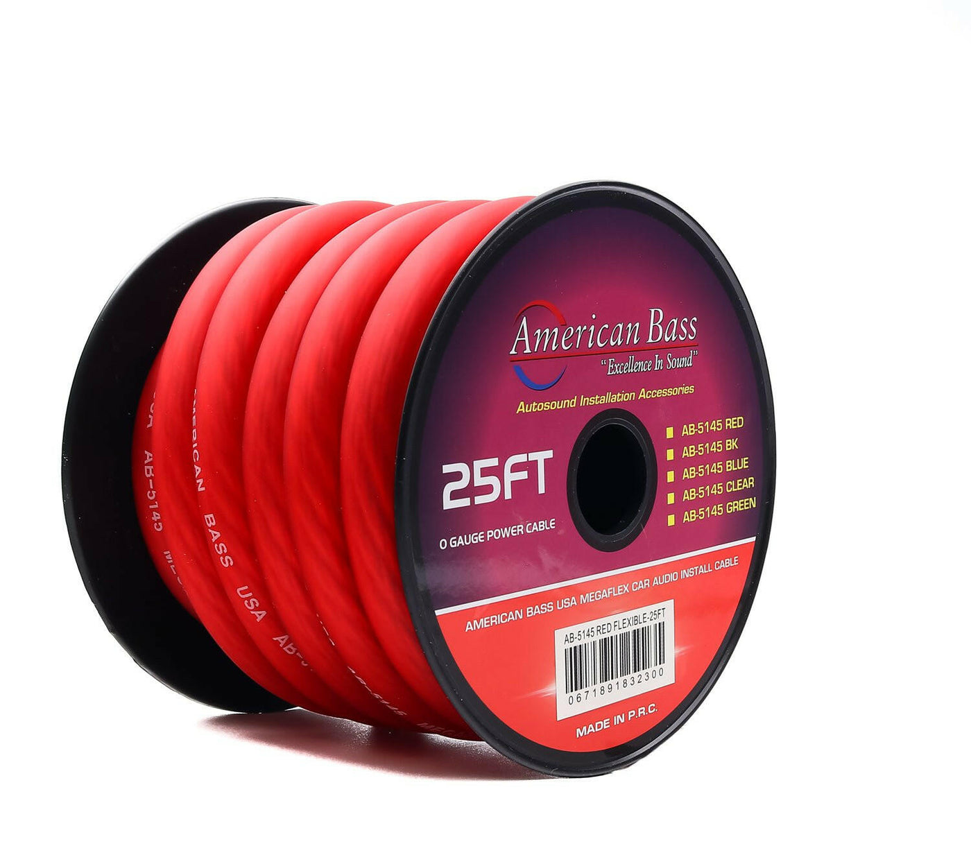 American Bass 1/0 Gauge Mega Flex Power Cable: CCA Wire for Car Audio ...