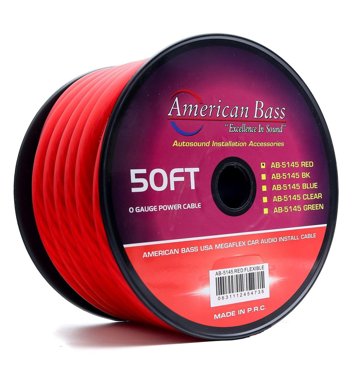 American Bass 1/0 Gauge Mega Flex Power Cable: CCA Wire for Car Audio ...