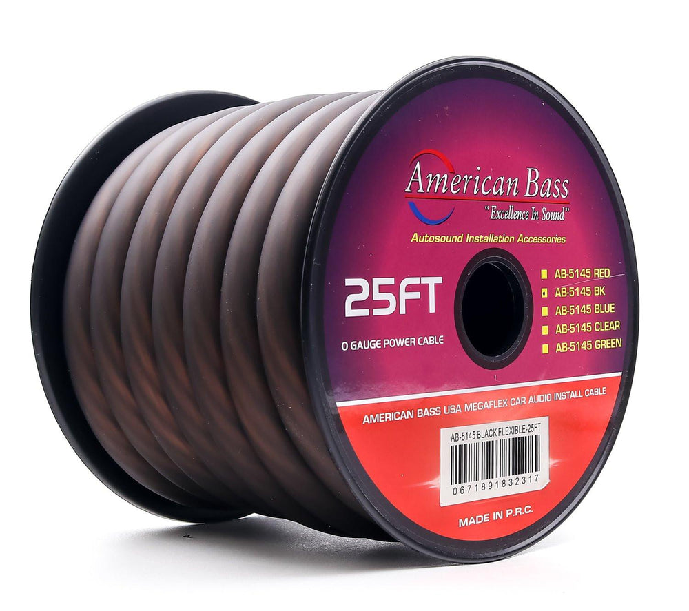 American Bass 1/0 Gauge Mega Flex Power Cable: CCA Wire for Car Audio ...