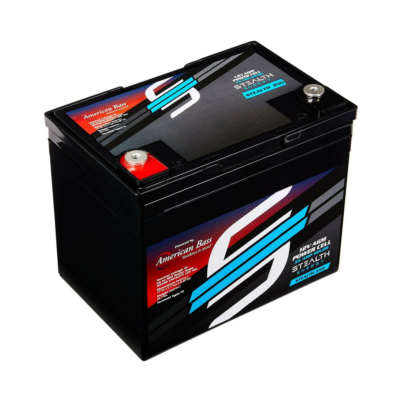 Stealth 350 12V AGM Battery 35AH for Up to 900W Amplifiers