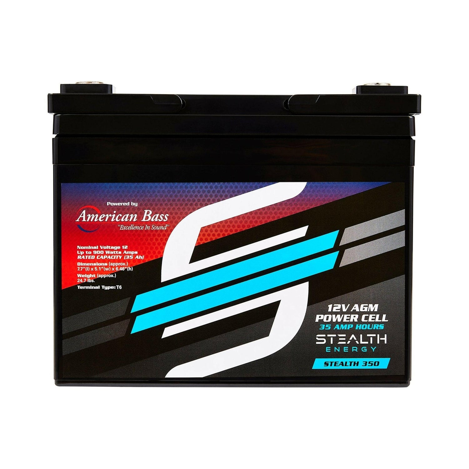 Stealth 350 12V AGM Battery 35AH for Up to 900W Amplifiers