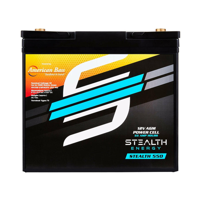 Stealth 550 12V AGM Battery 55Ah Power for 1500W Amps: ST-550